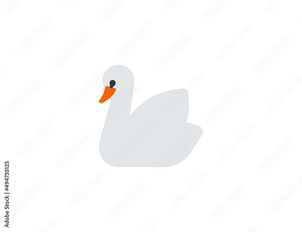 Swan vector flat emoticon. Isolated Swan emoji illustration. Swan icon ...