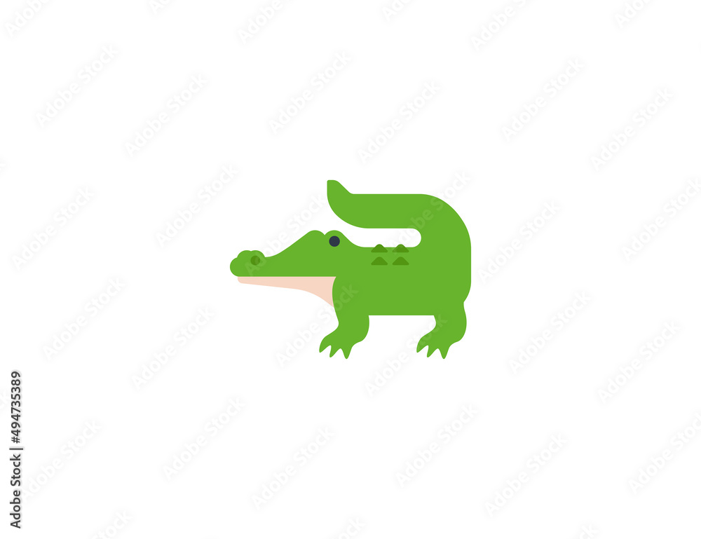 Crocodile vector flat emoticon. Isolated Crocodile emoji illustration ...