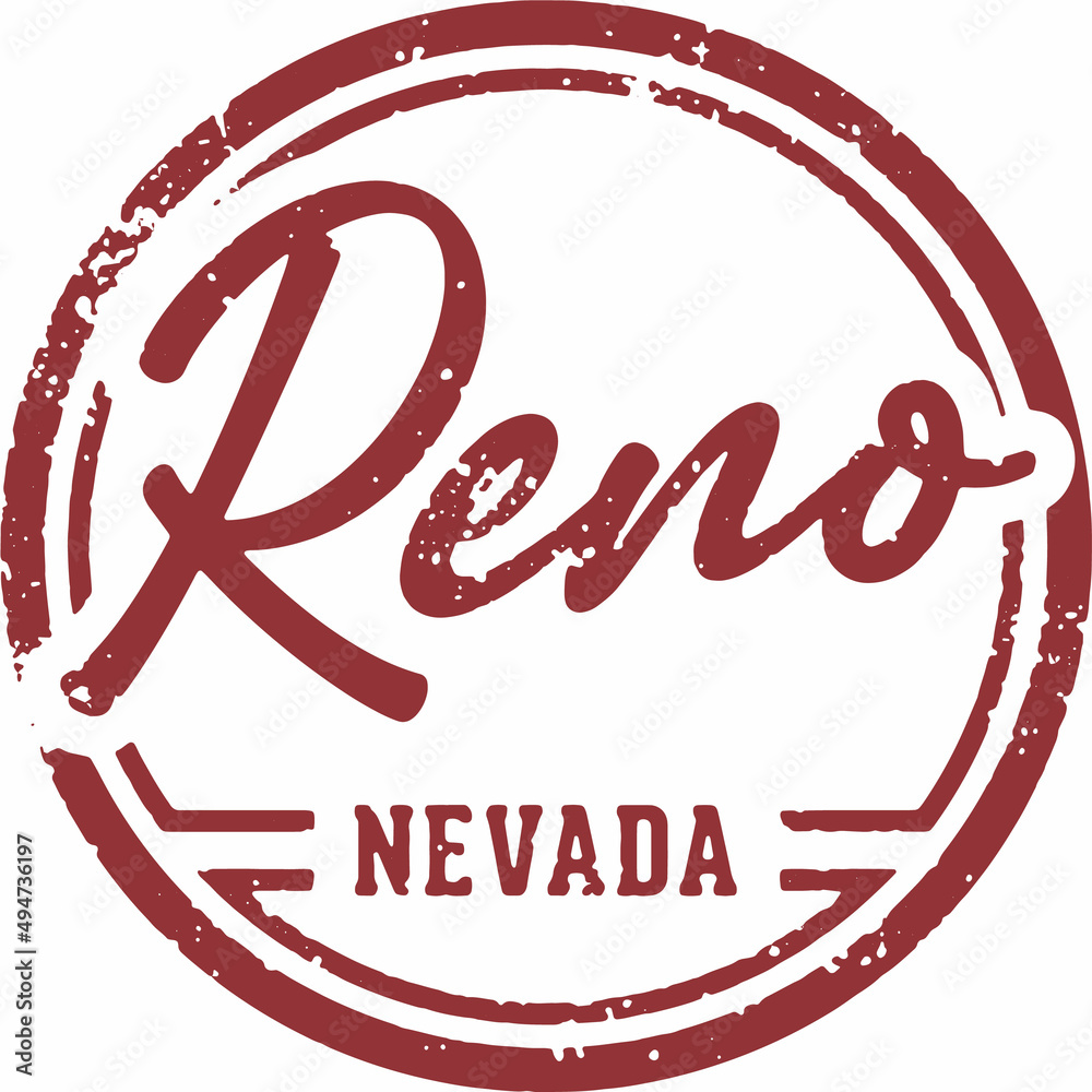 Reno Nevada USA City Stamp Stock Vector | Adobe Stock