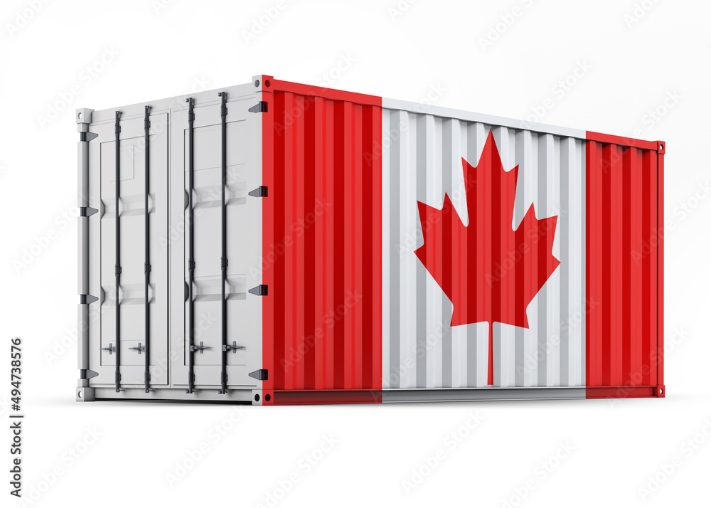 Canada Flag on Shipping Container Stock Illustration | Adobe Stock