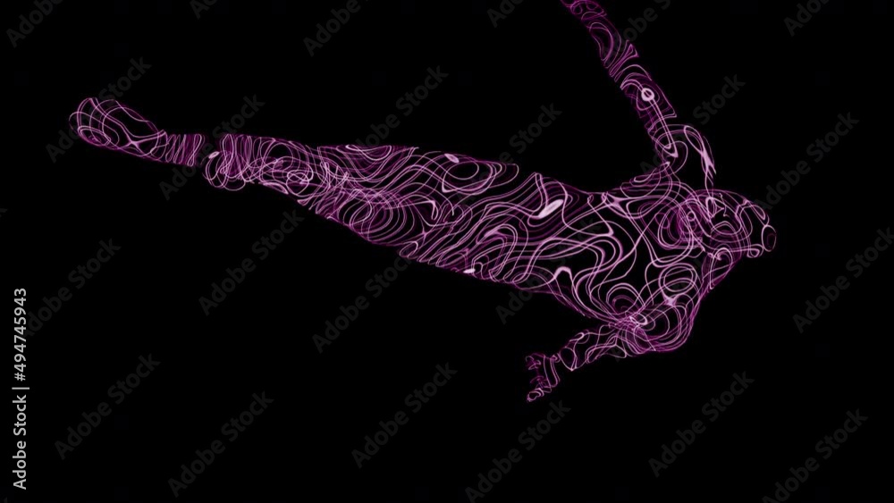 3D man of lines on black background. Design. 3D model of person made of ...