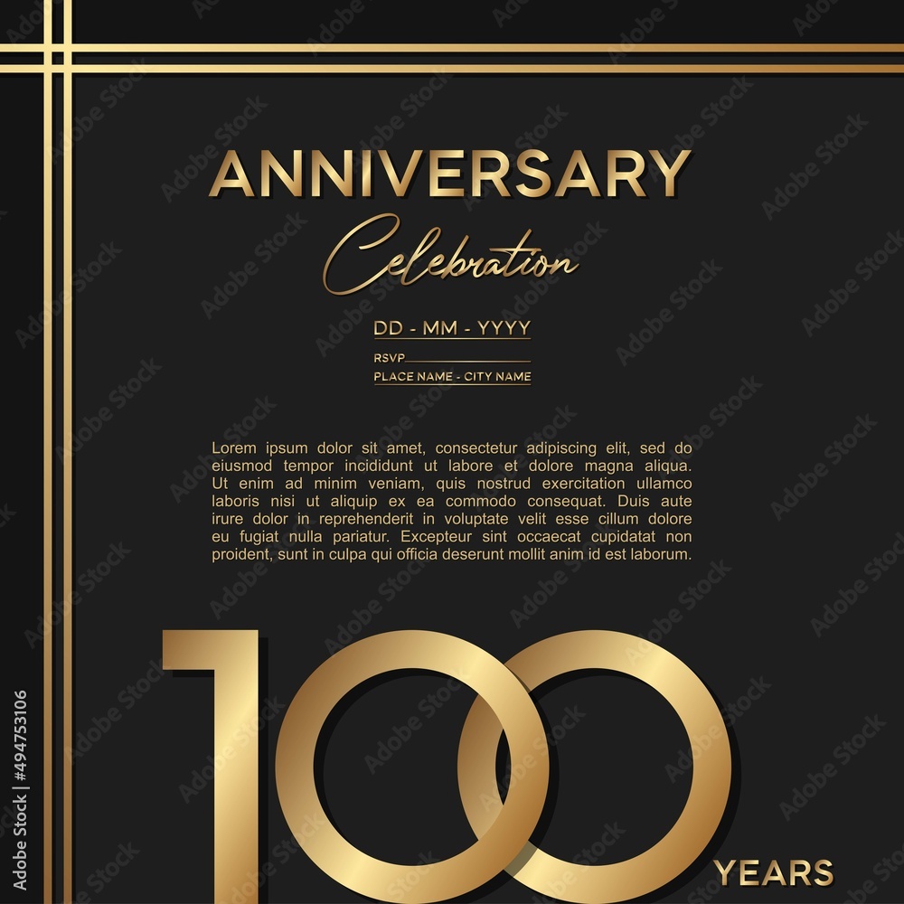 100th anniversary logotype. Golden anniversary celebration template ...