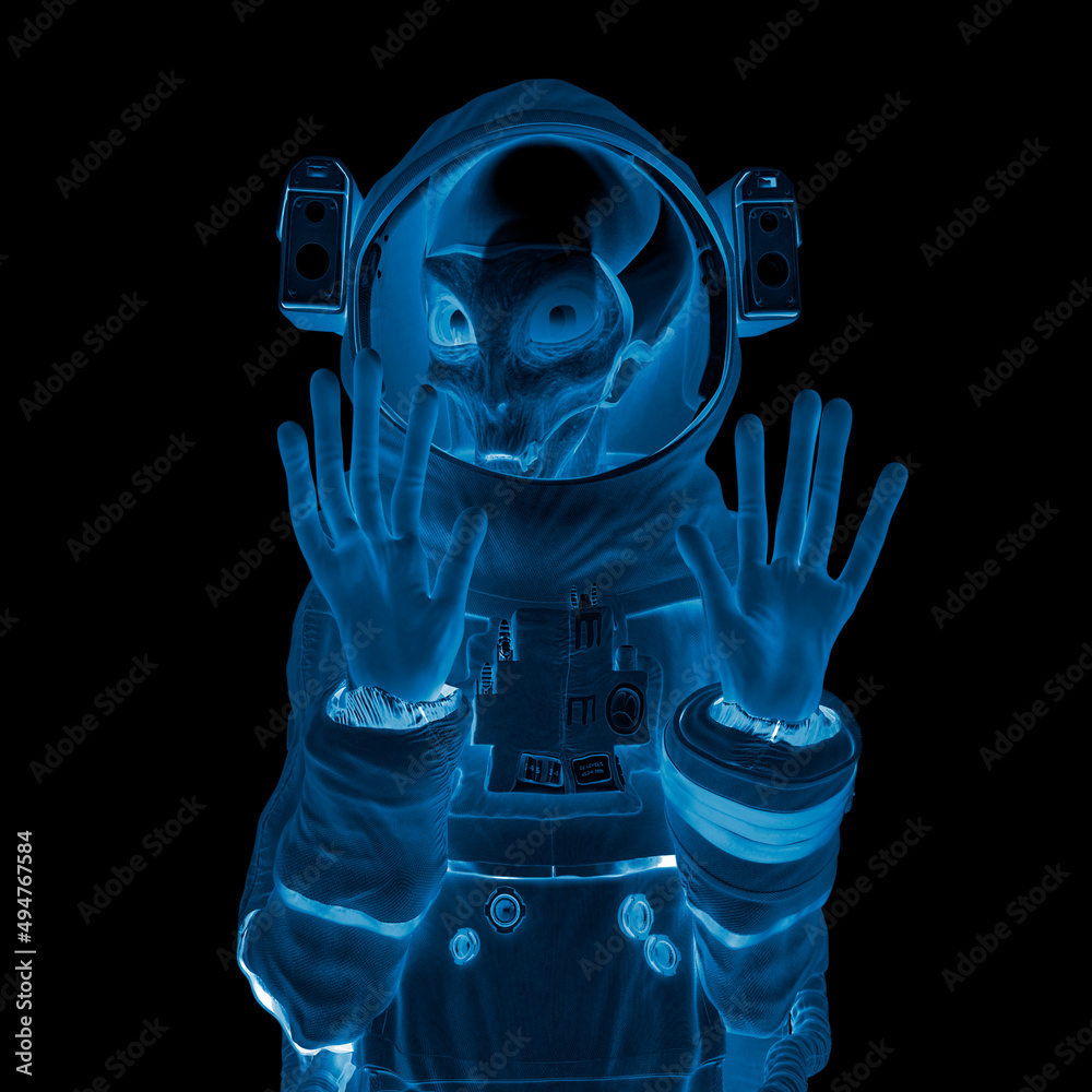 alien astronaut in badass meme pose Stock Illustration | Adobe Stock