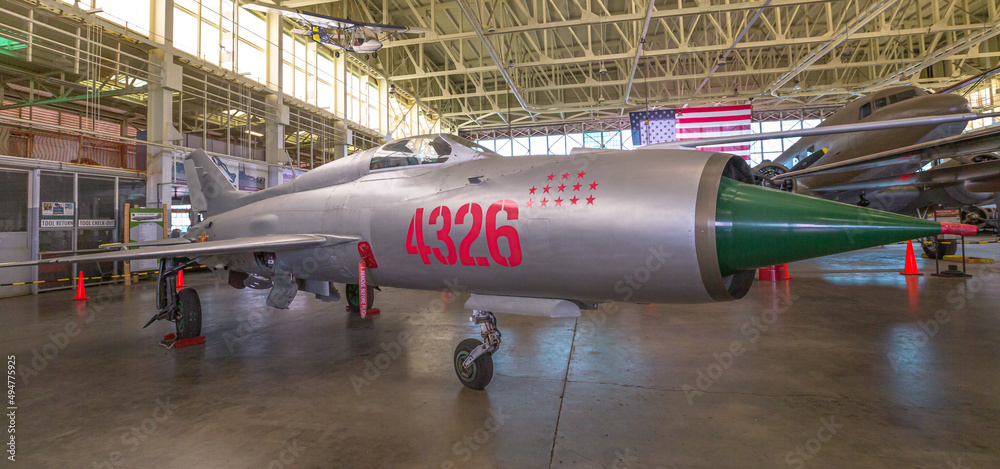 Honolulu, Oahu, Hawaii, United States - August 2016: USSR Soviet jet ...