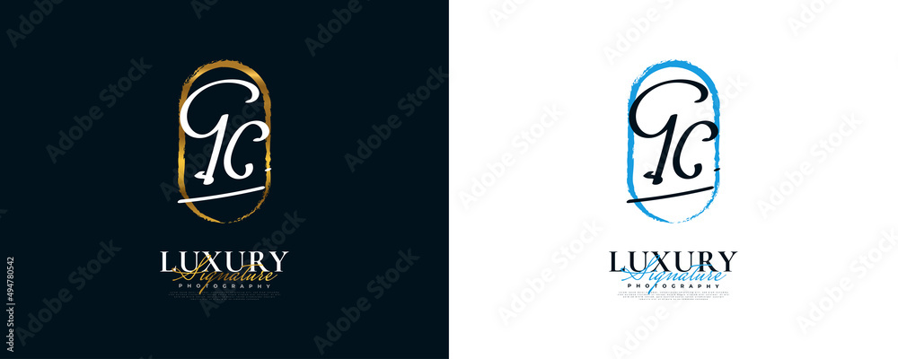 Initial G and C Logo Design in Elegant and Minimalist Handwriting Style ...