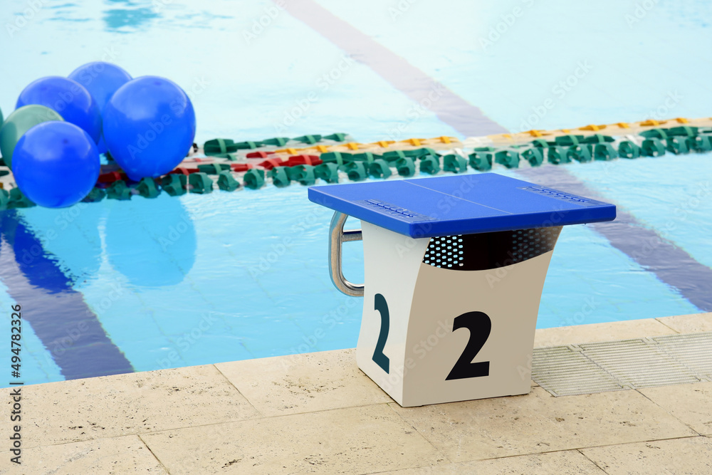 starting place in the pool,starting place in the pool, outdoor swimming ...