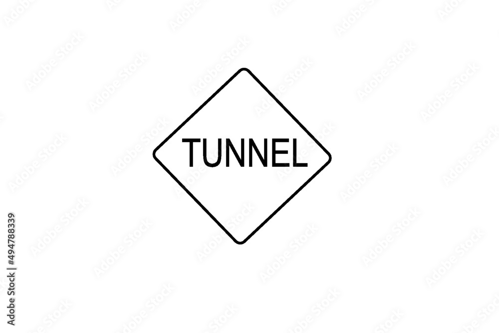 Tunnel sign isolated on white background vector traffic warning sign ...