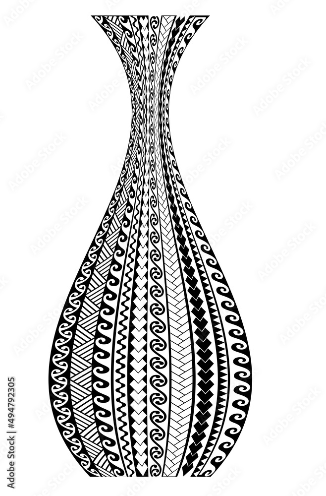 maori geometric pattern tattoo design texture calabash Stock ...