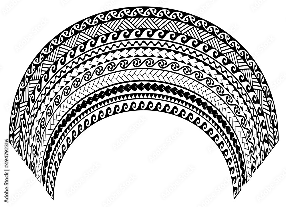 maori geometric pattern tattoo design texture headband normal Stock ...