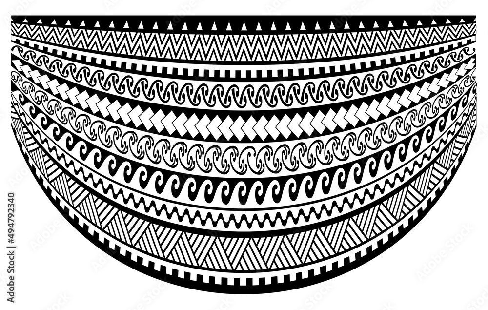 maori geometric pattern tattoo design texture skirt apron Stock ...