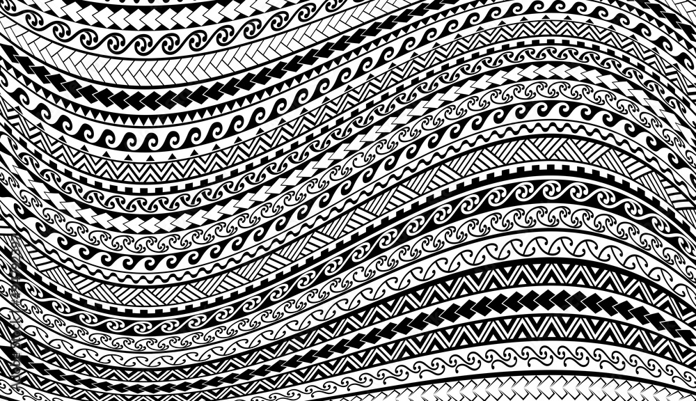 maori geometric pattern tattoo design texture wave normal Stock ...