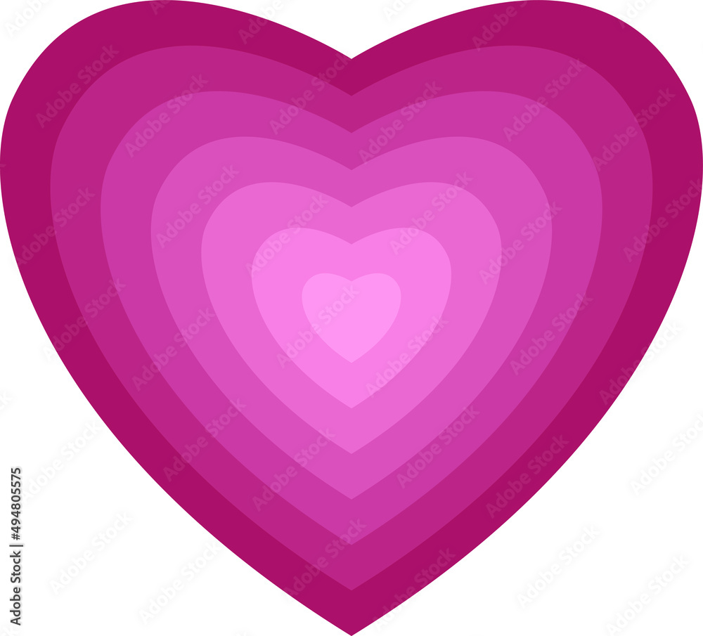 Heart shaped offset with red tone colors. Vector Illustration. File Eps ...