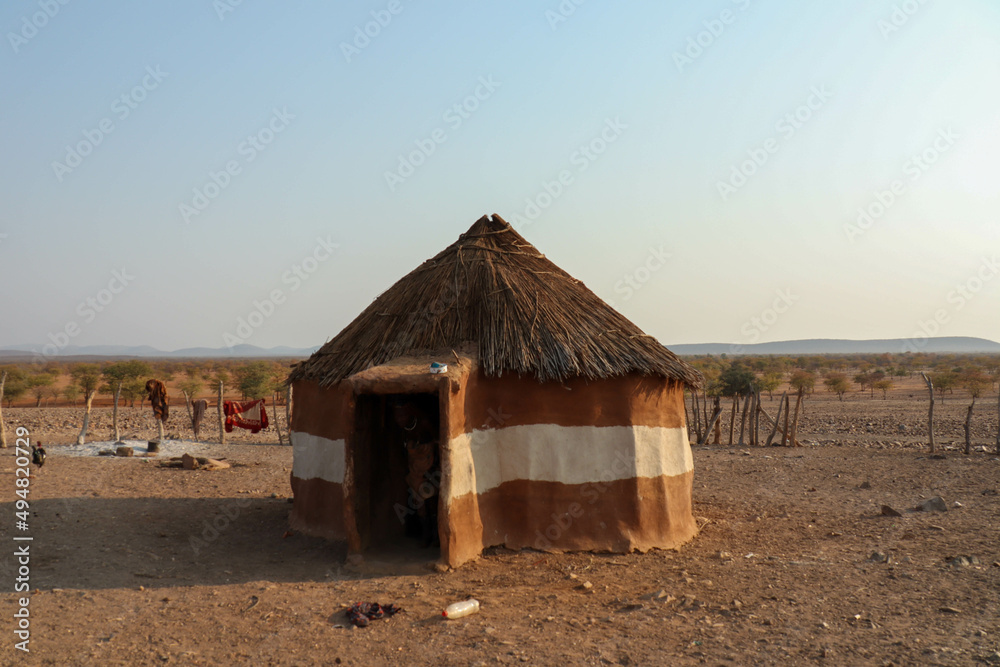 the himba tribe house Stock Photo | Adobe Stock