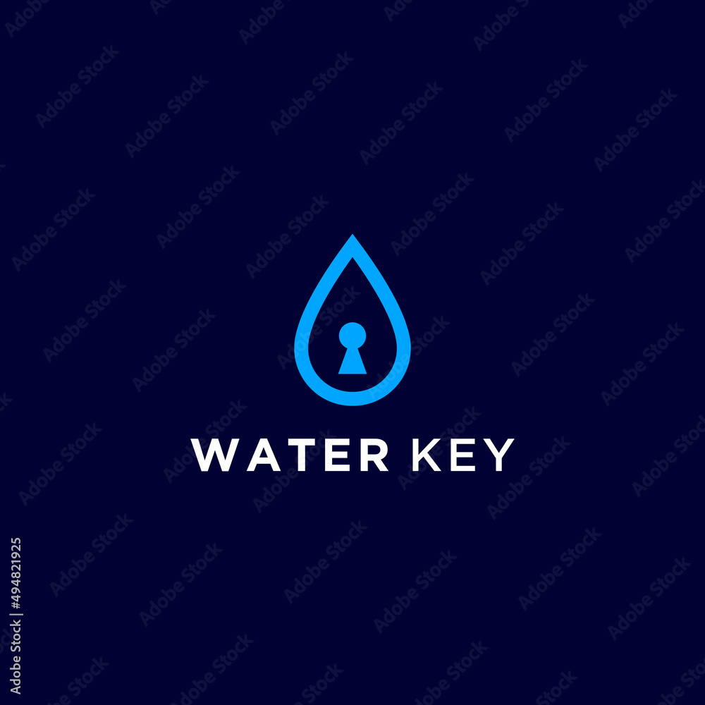 water lock logo or drop logo Stock Vector | Adobe Stock