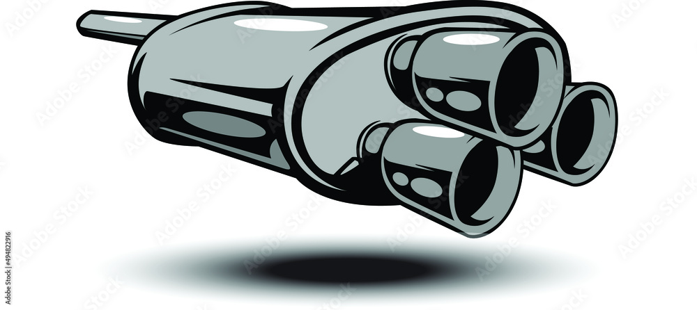 Element of the car service. Muffler isolated on white background ...