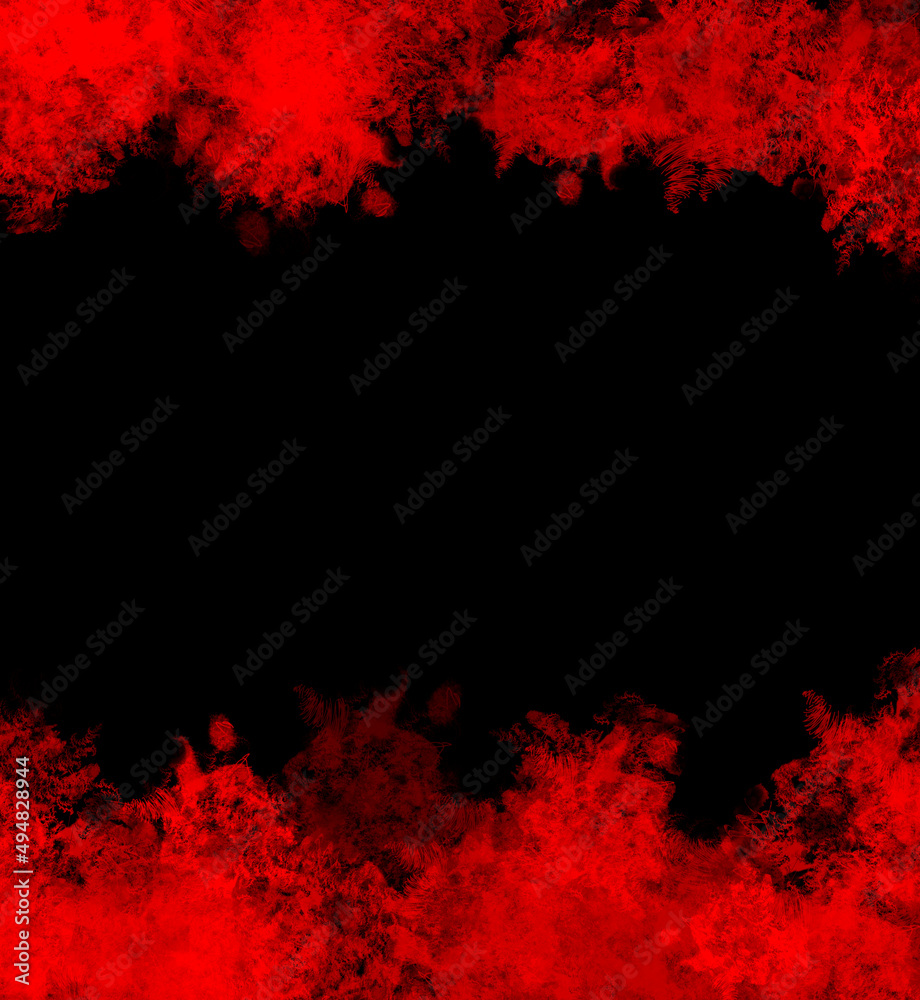 Red abstract frame in red on a black background. Red overlay frame ...