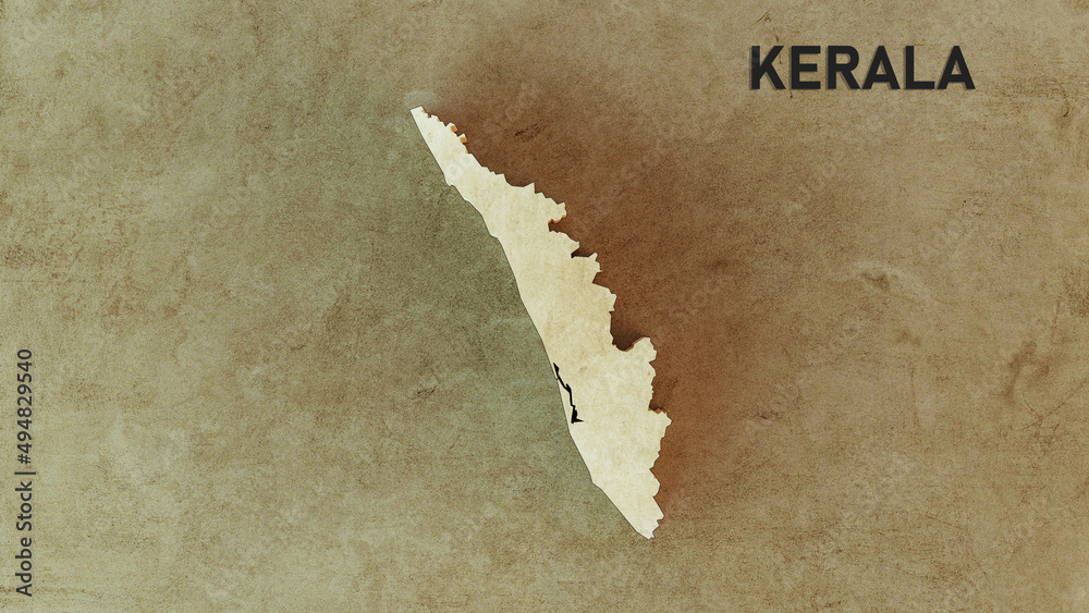 Kerala Map 3d rendered Illustration Stock Illustration | Adobe Stock
