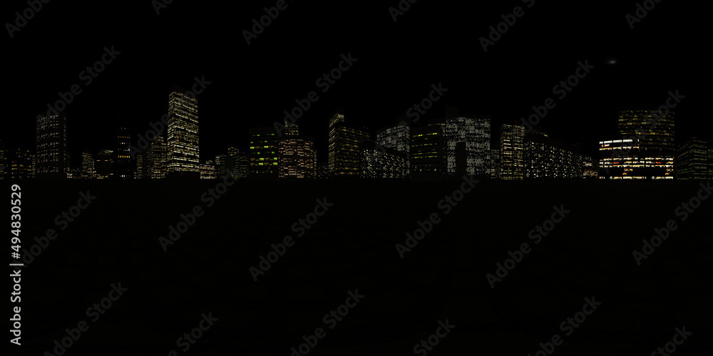 night city 360 HDRI. environment, panorama, 3d rendering 01 Stock ...