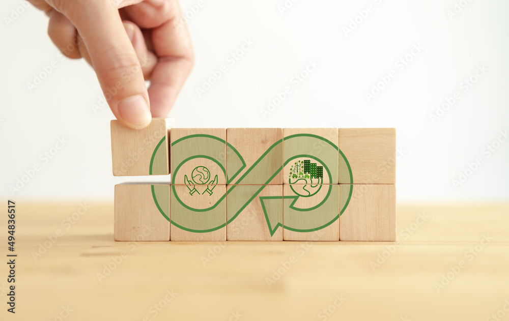 Green eco infinity, net zero, circular economy, renewable energy and ...