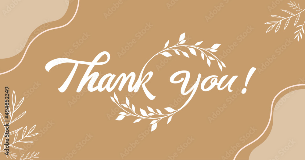 Thank you card. Beautiful greeting card calligraphy scratched ...