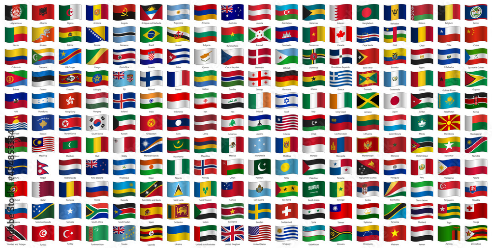 All world countries official national flags Stock Vector | Adobe Stock
