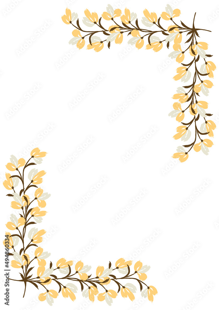 Flower frame border size a4, format a4. Floral pattern. Cute floral ...