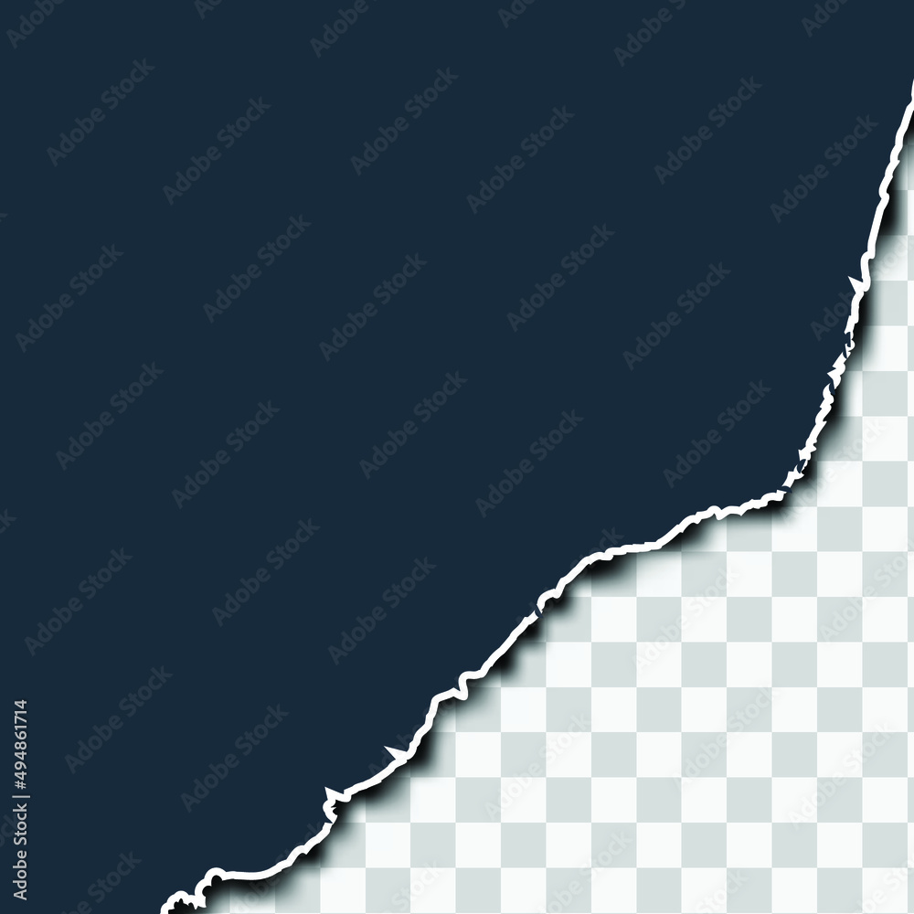 Torn ripped paper sheet edge transparent background vector Stock Vector ...