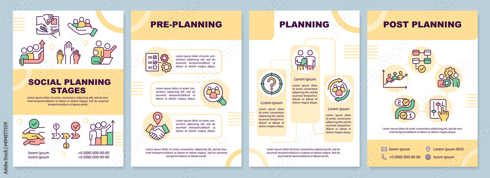 Social planning stages brochure template. Society changes. Leaflet ...
