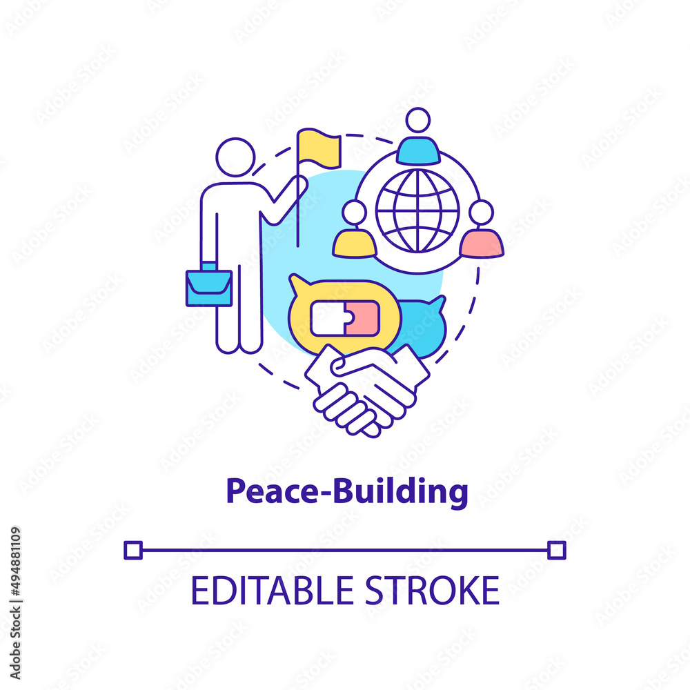 Peace-building concept icon. Constructive relationships. Community ...