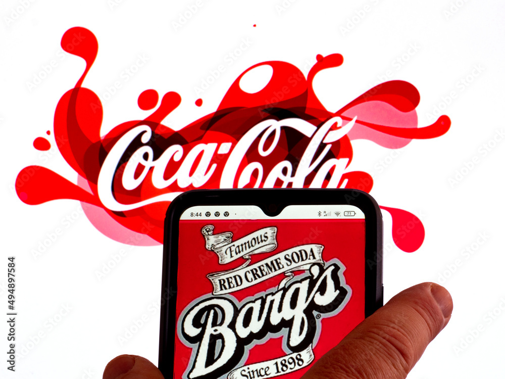 In this photo illustration, the Barq's Red Crème Soda drink logo is ...
