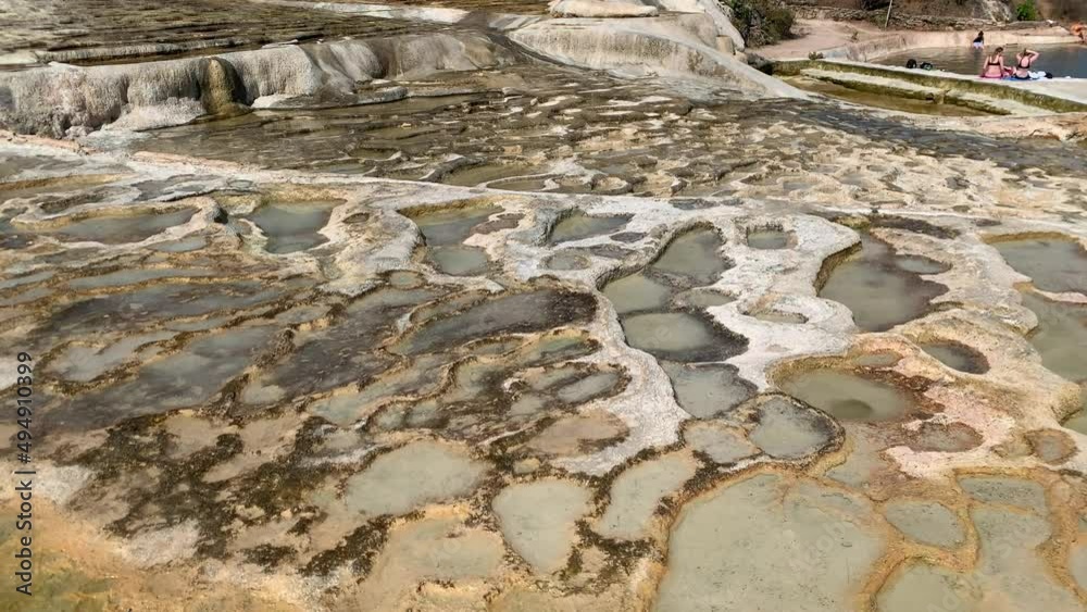 Small Natural Pools Of Water Carved In Petrified Rock In Hierve El Agua ...