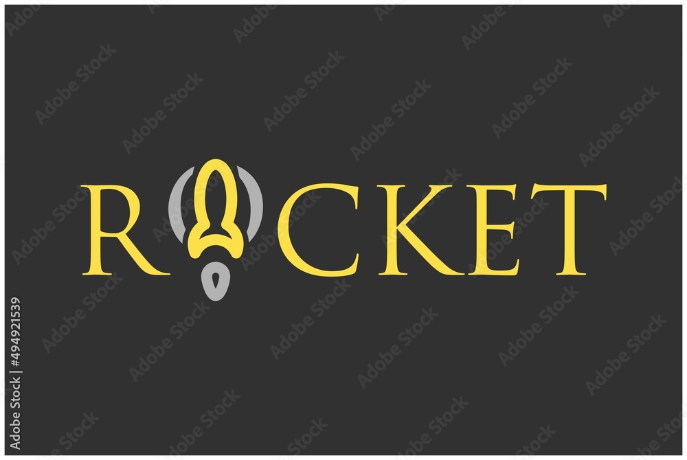 logo with letters and pictures of rockets Stock Vector | Adobe Stock