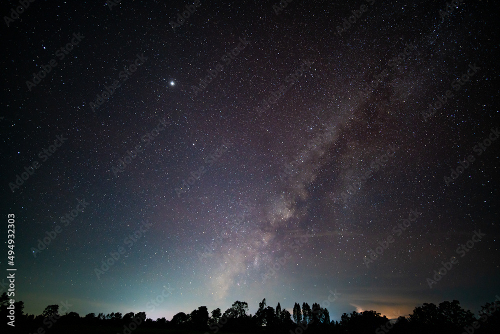 Milky way dark sky and starry loop. Milky way night sky and star. Stock ...
