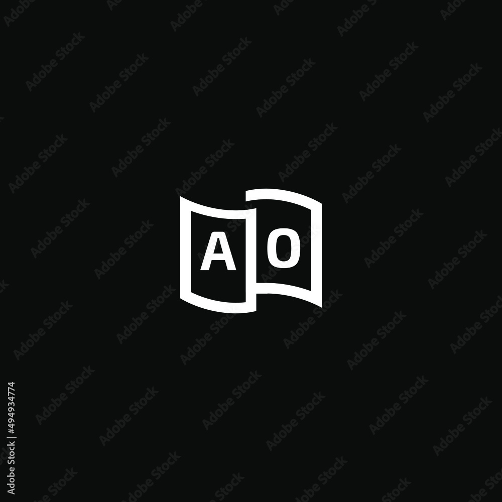 AO letter design for logo and icon.AO monogram logo.vector illustration ...