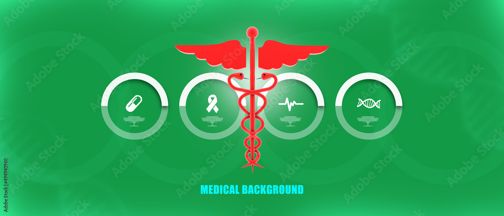 2d illustration caduceus medical symbol Stock Illustration | Adobe Stock