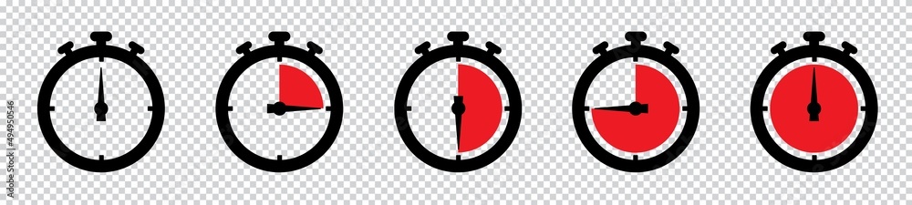 Timers Icon Set On Transparent Background Vector Illustration Stock ...
