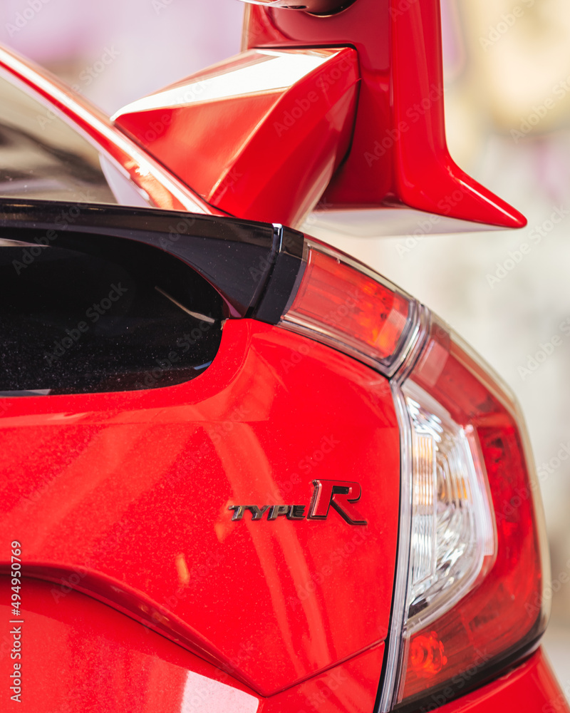 Honda Civic Type R Ultimate Edition Type R Badge close-up Stock Photo ...