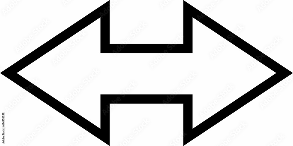 Icon illustration of double arrow outline on transparent background ...