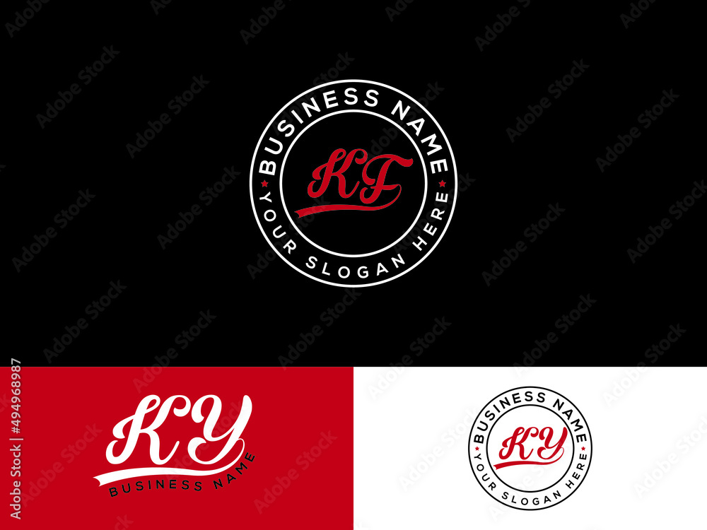 Letter KF Logo, Signature kf vector logo icon for your simple business ...