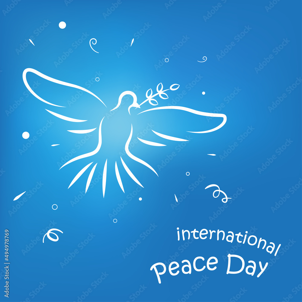 The dove is a symbol of peace. Illustration International Peace Day ...