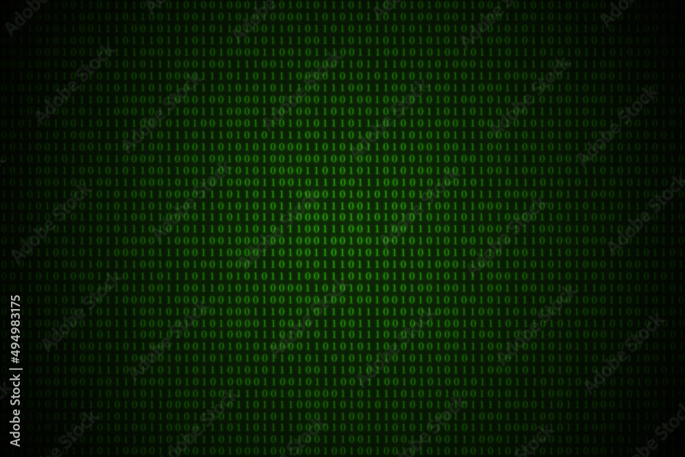 Green matrix background of binary numbers. Matrix of computer data ...