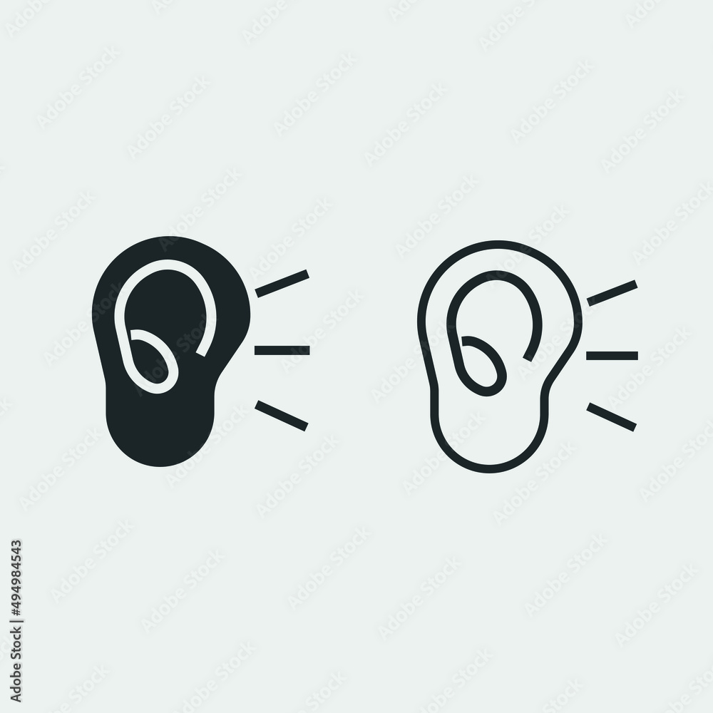 Ear listening icon Stock Vector | Adobe Stock