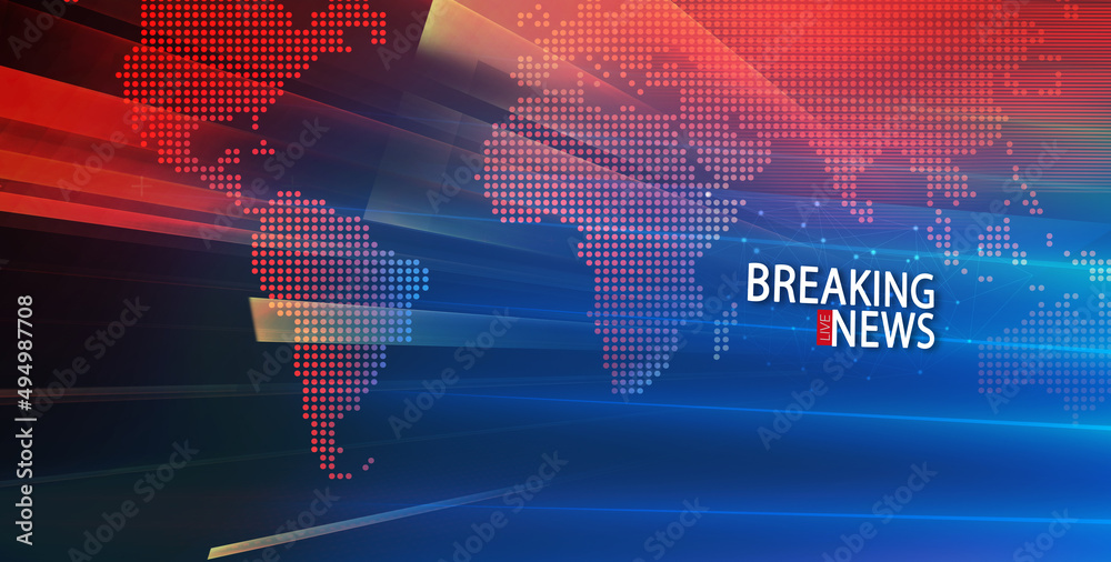 Breaking news background design with map on background Stock ...
