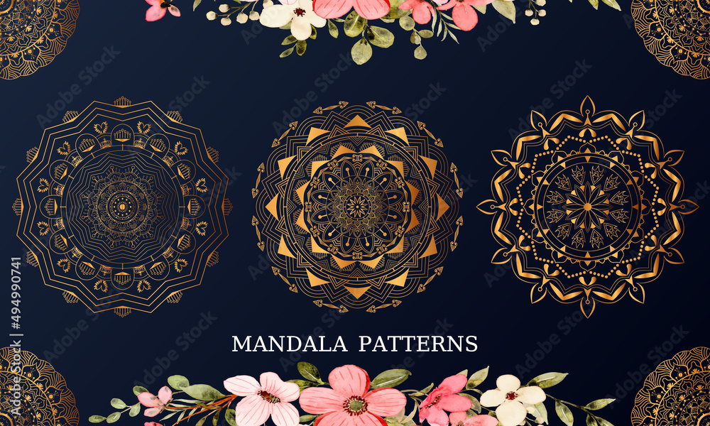 Mandala pattern 3 in 1 design (vol-14) Stock Vector | Adobe Stock