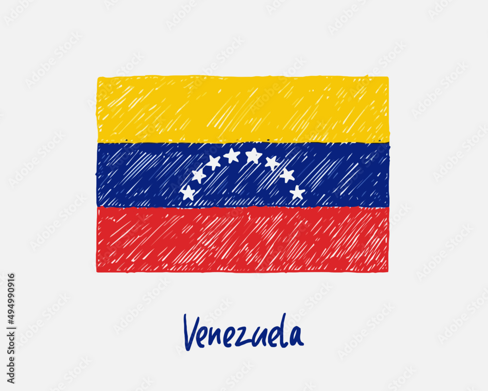 Venezuela Flag Marker or Pencil Sketch Illustration Vector Stock Vector ...
