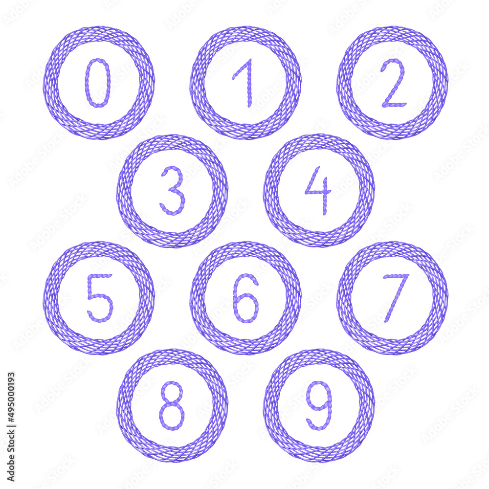 An isolated watercolor artistic hand drawn image of a set of violet ...