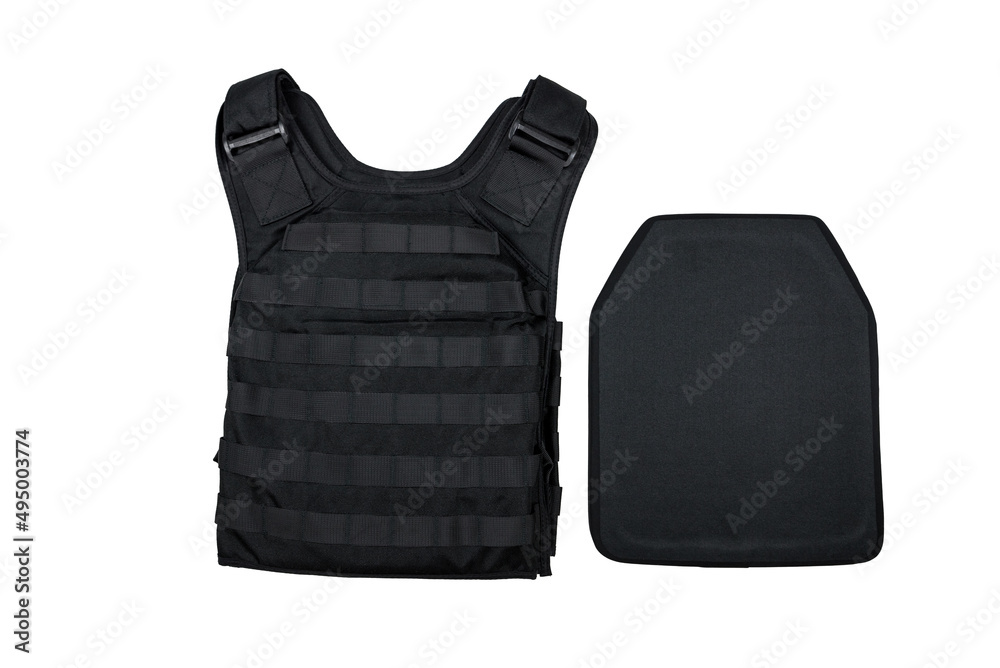 body armor and ballistic insert isolated on white background Stock ...
