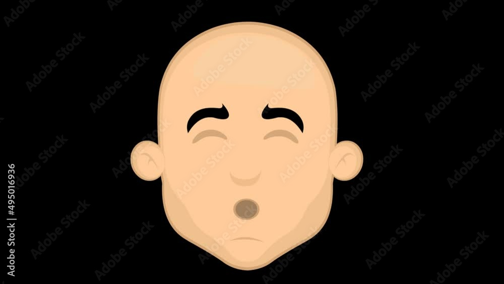 Vidéo Stock Loop animation of the face of a cartoon bald man sleeping ...