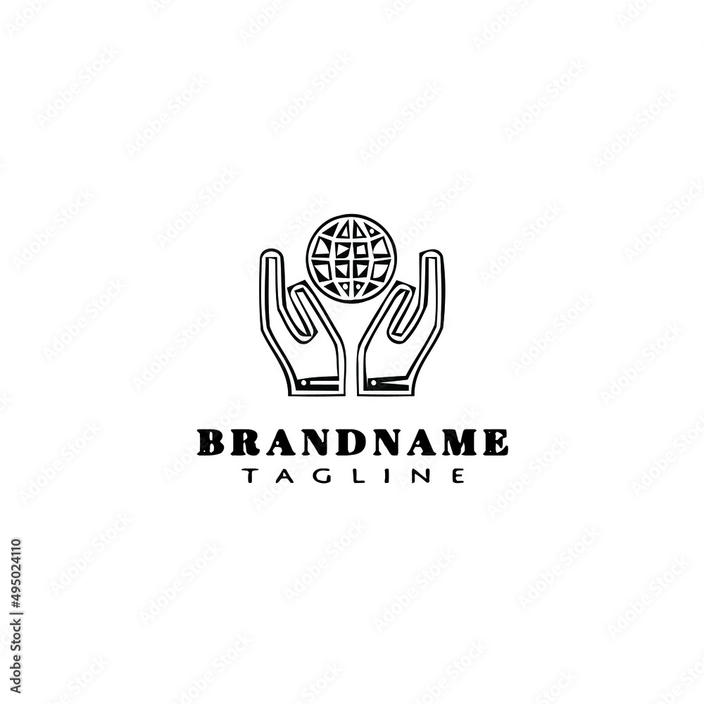 healing hand logo cartoon icon design template black isolated vector ...