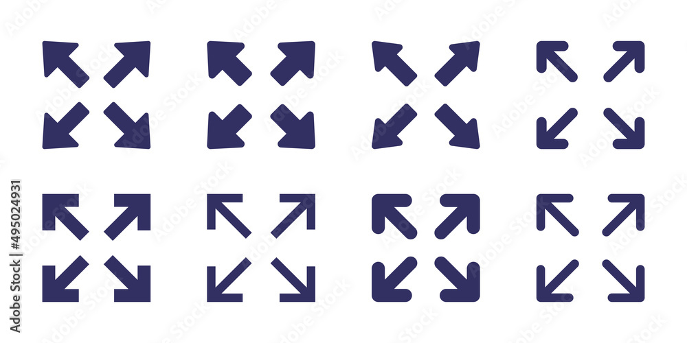 Full screen icon collection. Expand screen to maximize icon vector ...